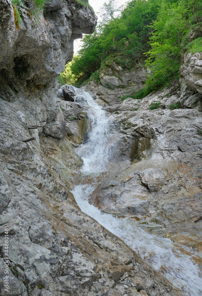 Am Rotschitza Wasserfall und Klettersteig bei Faak am See Stock Photo ...