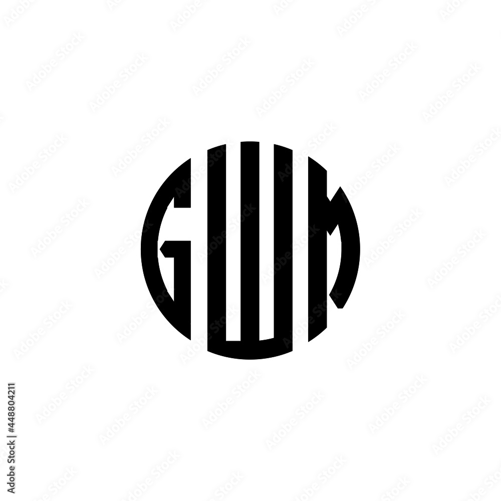 GWM letter logo design. GWM letter in circle shape. GWM Creative three ...