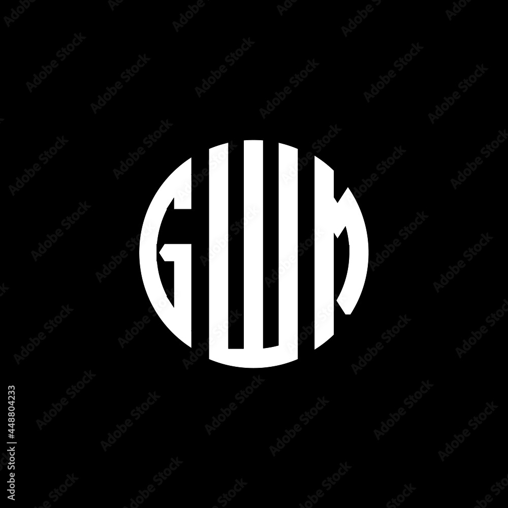 GWM letter logo design. GWM letter in circle shape. GWM Creative three ...