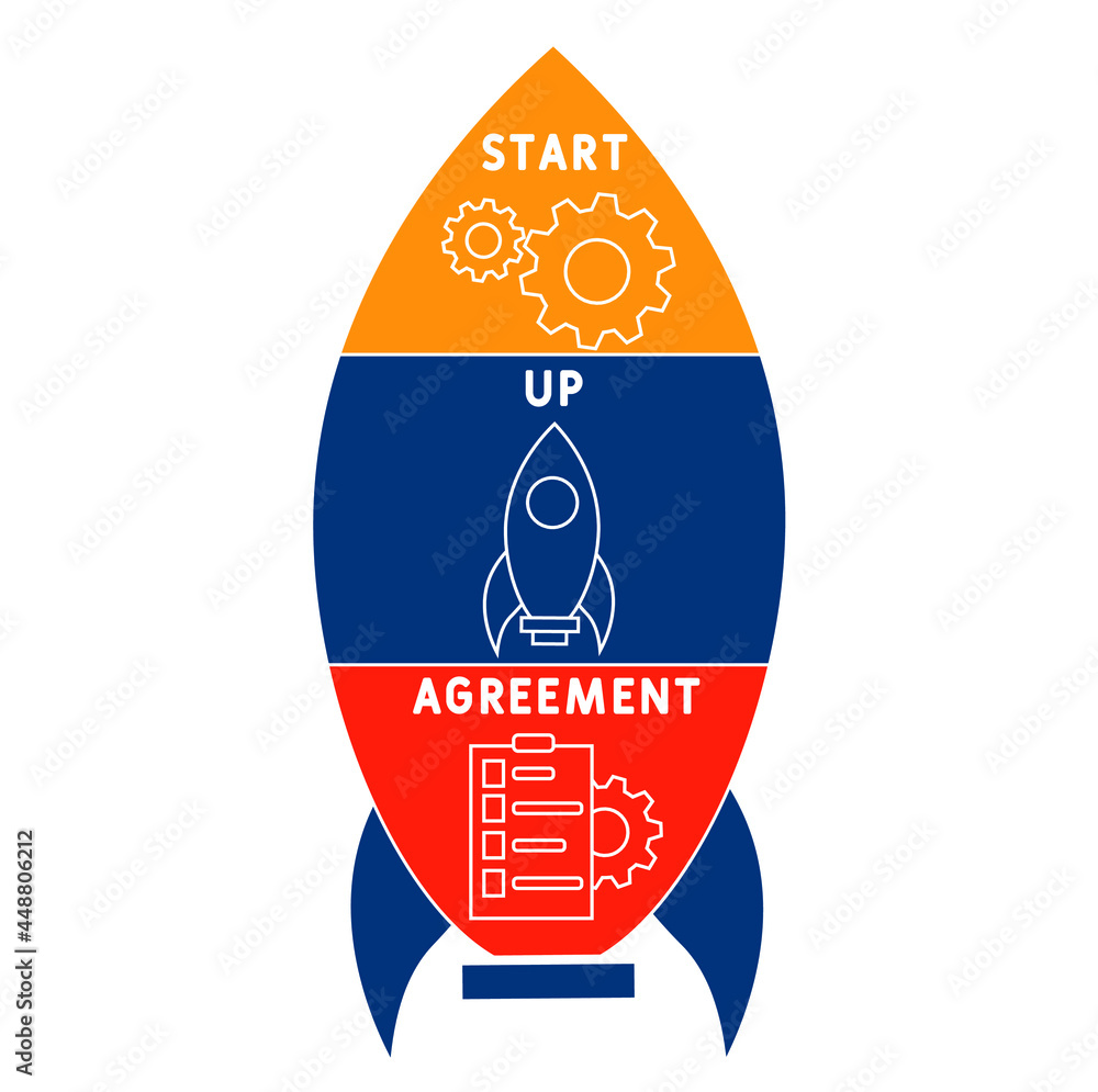 SUA - Start Up Agreement acronym. business concept background. vector ...