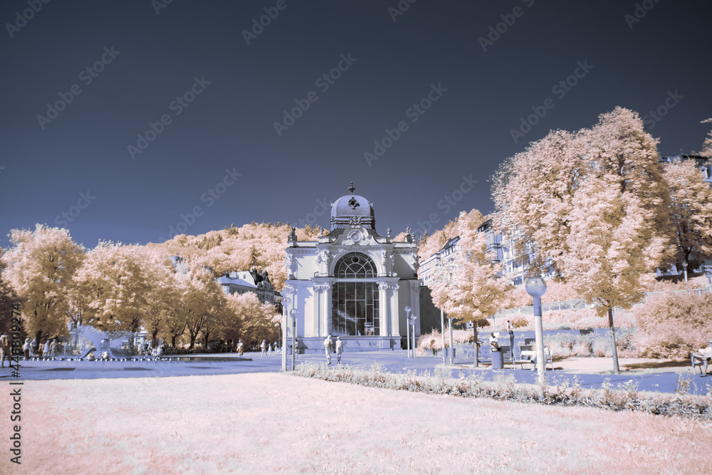 infrared photography - surreal ir photo of landscape with trees under ...