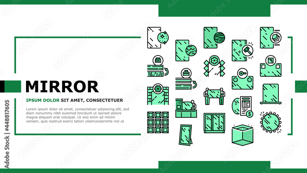 Mirror Installation Landing Web Page Header Banner Template Vector ...