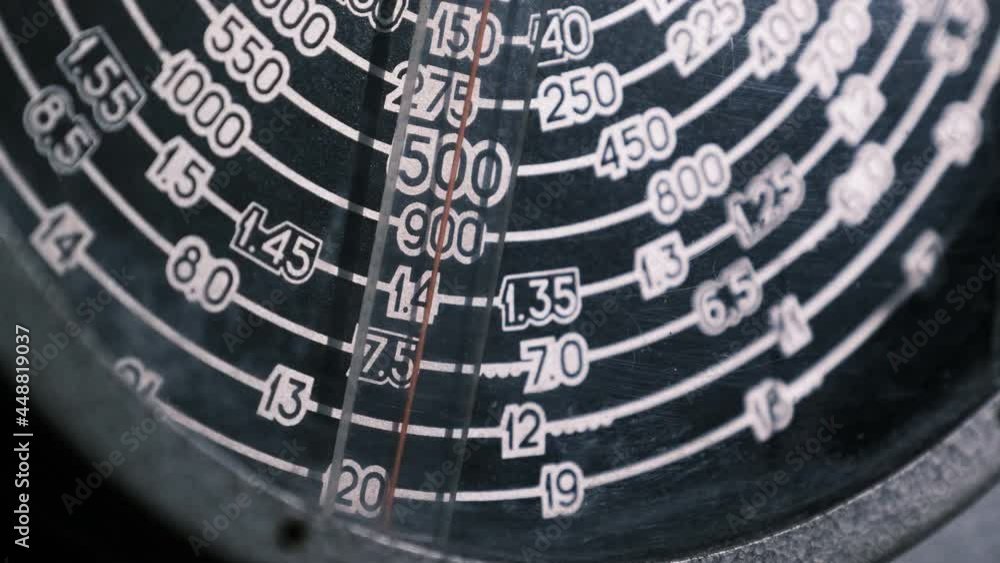 Vintage analog radio dial from a wartime submarine, searching for AM ...