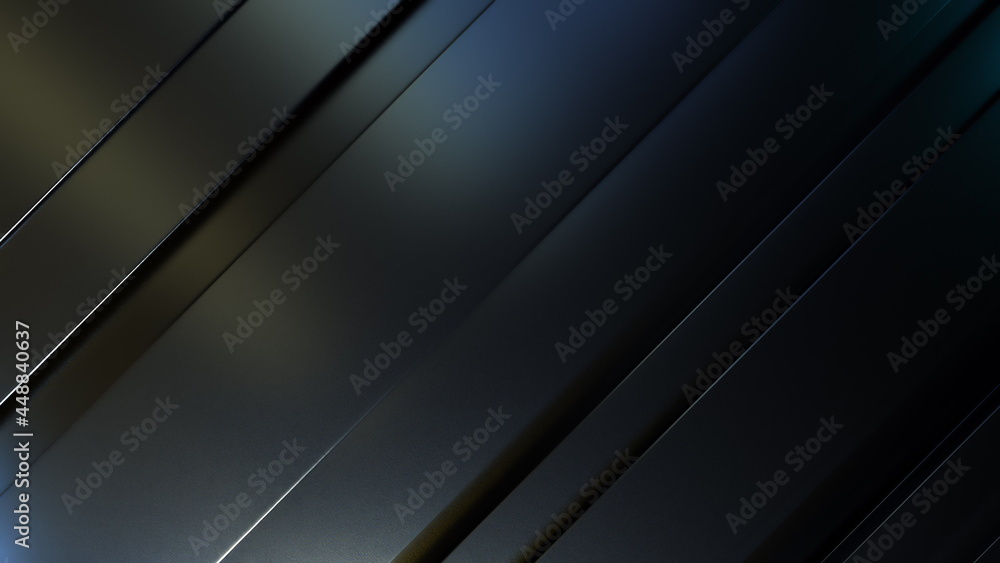 Steel 3d render sheet with technological lines. Chrome plated gradient ...
