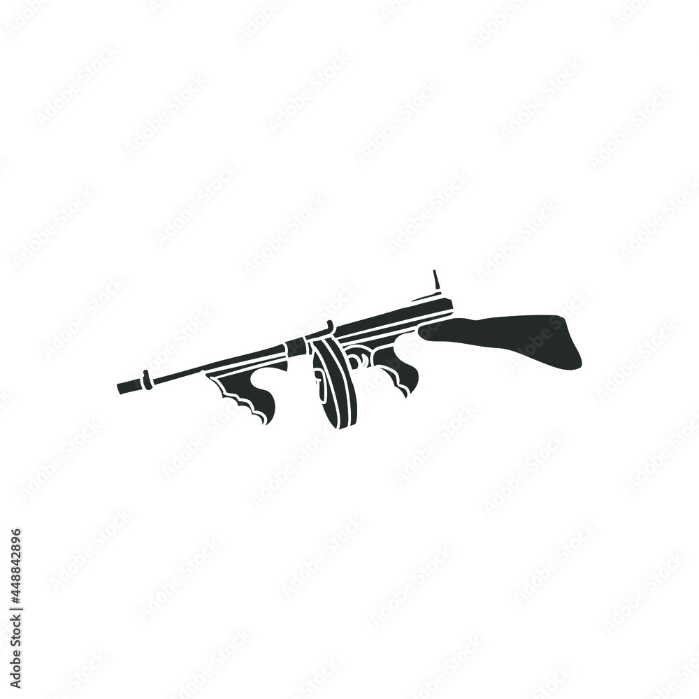 Poster Mafia Gun Icon Silhouette Illustration – Wall Art | UkPosters