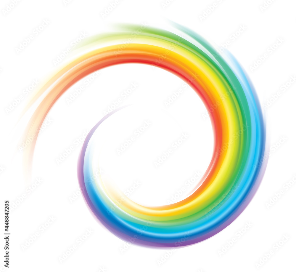 Vector backdrop of spiral rainbow spectrum Stock Vector | Adobe Stock