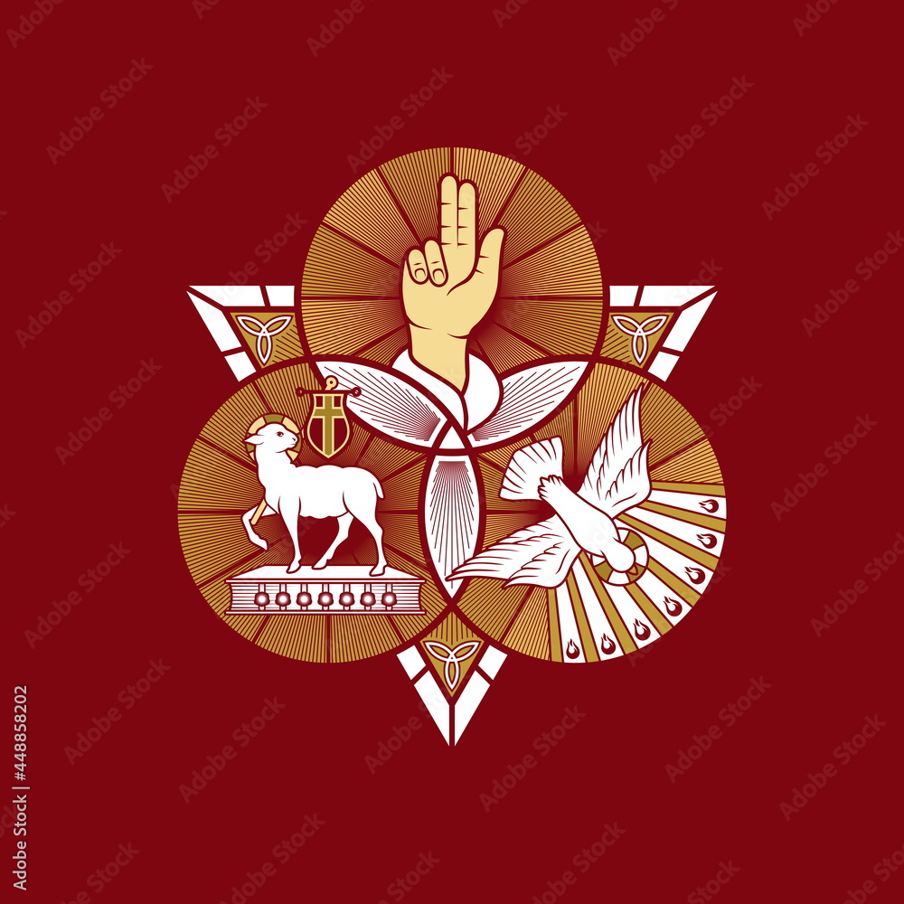 Christian illustration. The magnificent seal of the Holy Trinity: God ...