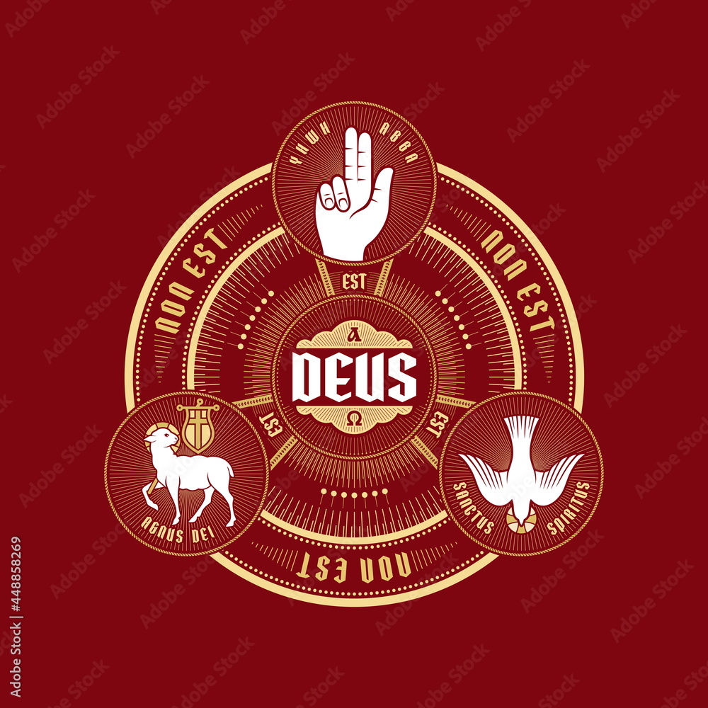 Christian illustration. The magnificent seal of the Holy Trinity: God ...
