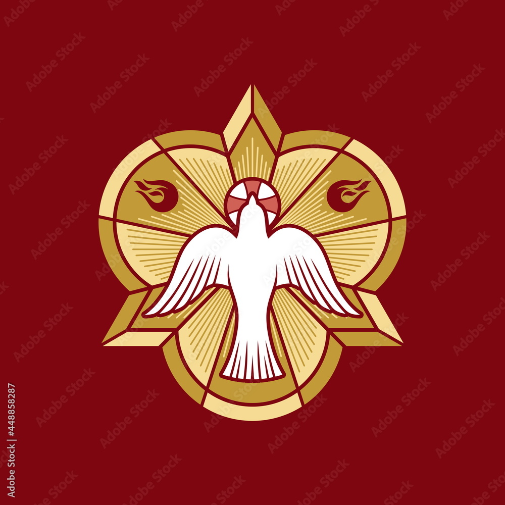 Vetor de Christian illustration. The image of a dove - a symbol of the ...
