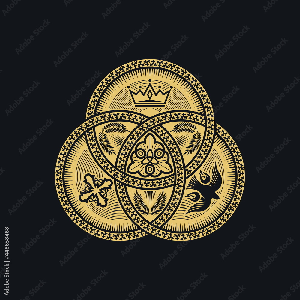 Vetor de Christian illustration. The magnificent seal of the Holy ...