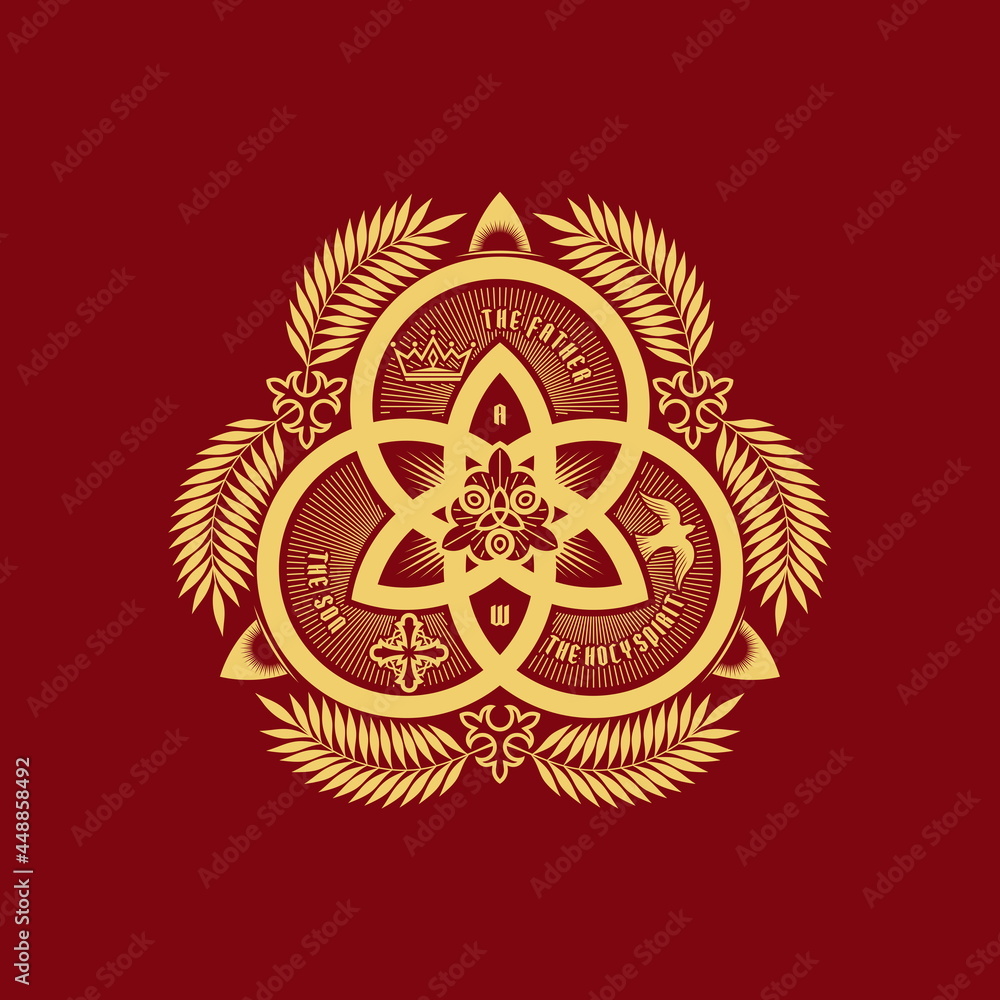 Christian illustration. The magnificent seal of the Holy Trinity: God ...