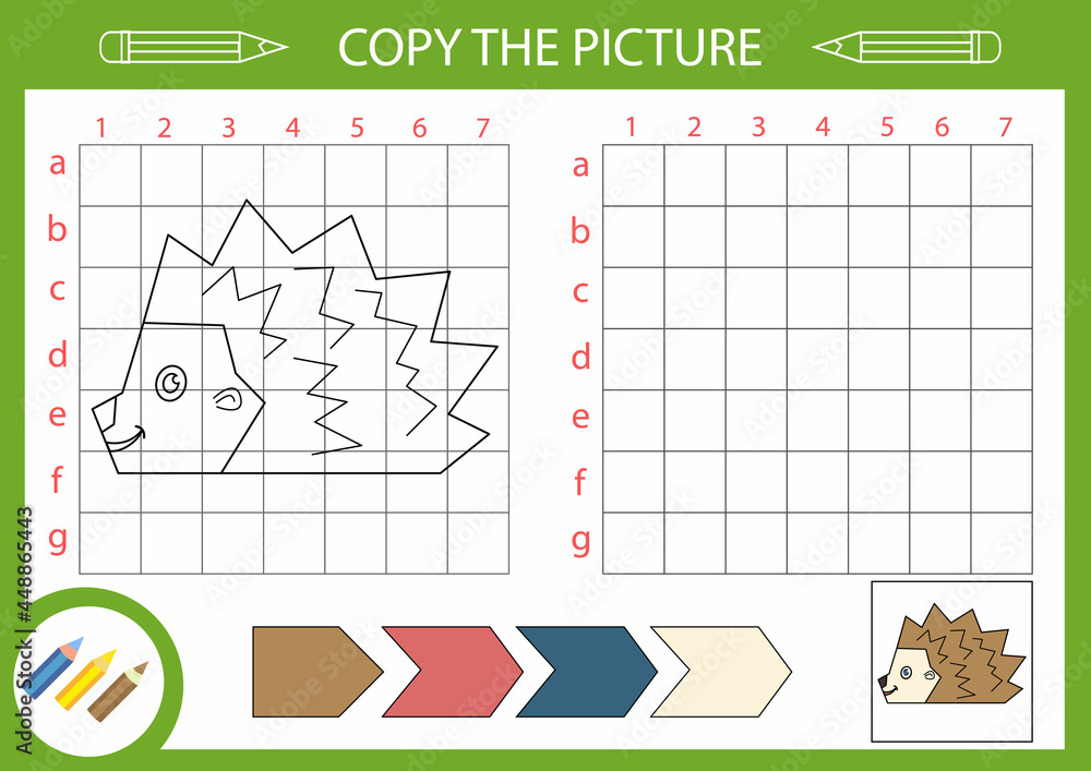 Tutorial how draw a hedgehog. Connect drawing. Copy the picture using ...