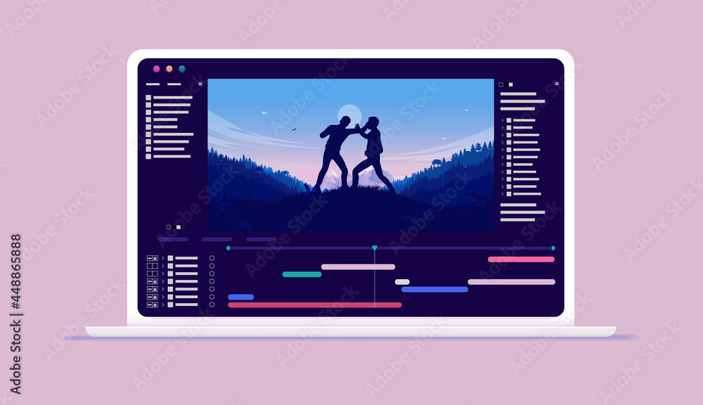 Motion design and visual effect software on computer screen - Film ...