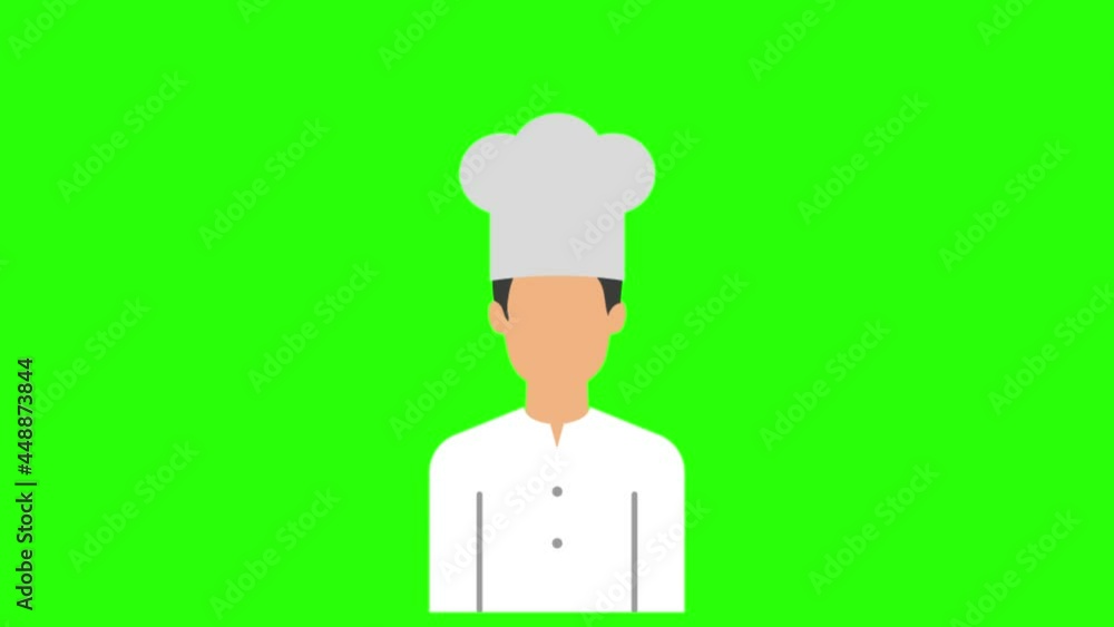 A figure of a man wearing uniform for a chef with toque blanche on a ...