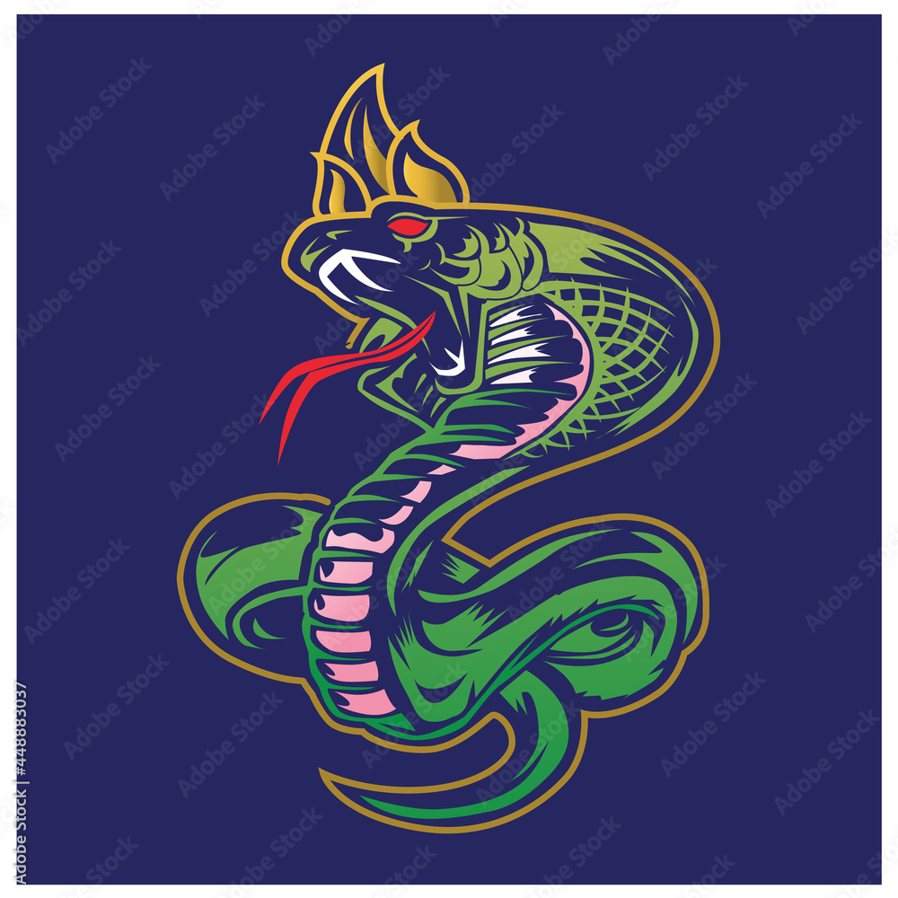 naga illustration. the snake in thai myth. Snake logo in traditional ...