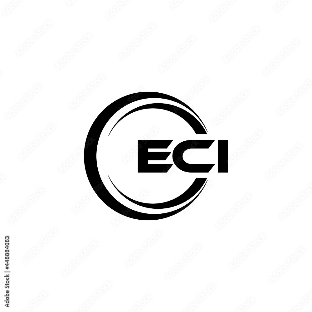 ECI letter logo design with white background in illustrator, vector ...