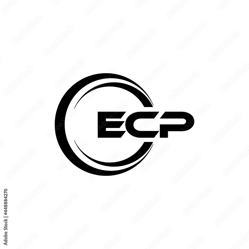 Vetor do Stock: ECP letter logo design with white background in ...