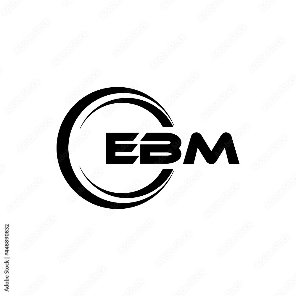 Vecteur Stock EBM letter logo design with white background in ...