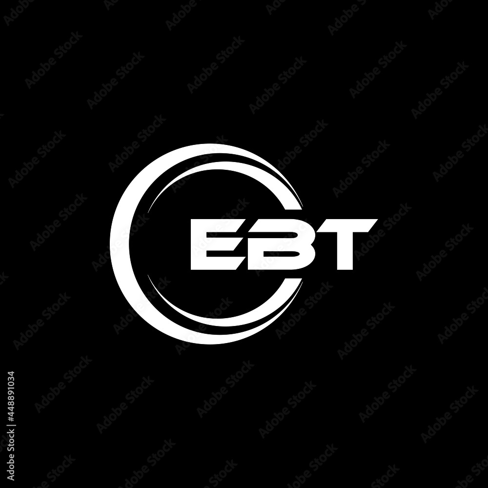 EBT letter logo design with black background in illustrator, vector ...