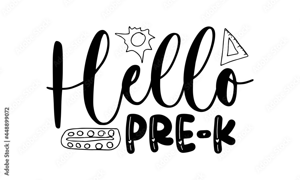 Vetor de Hello pre-k SVG, Back to School Svg Bundle, Boy Ready to Hit ...