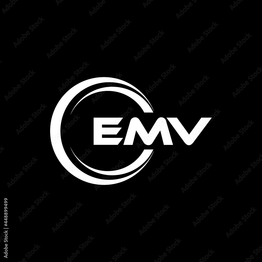 EMV letter logo design with black background in illustrator, vector ...