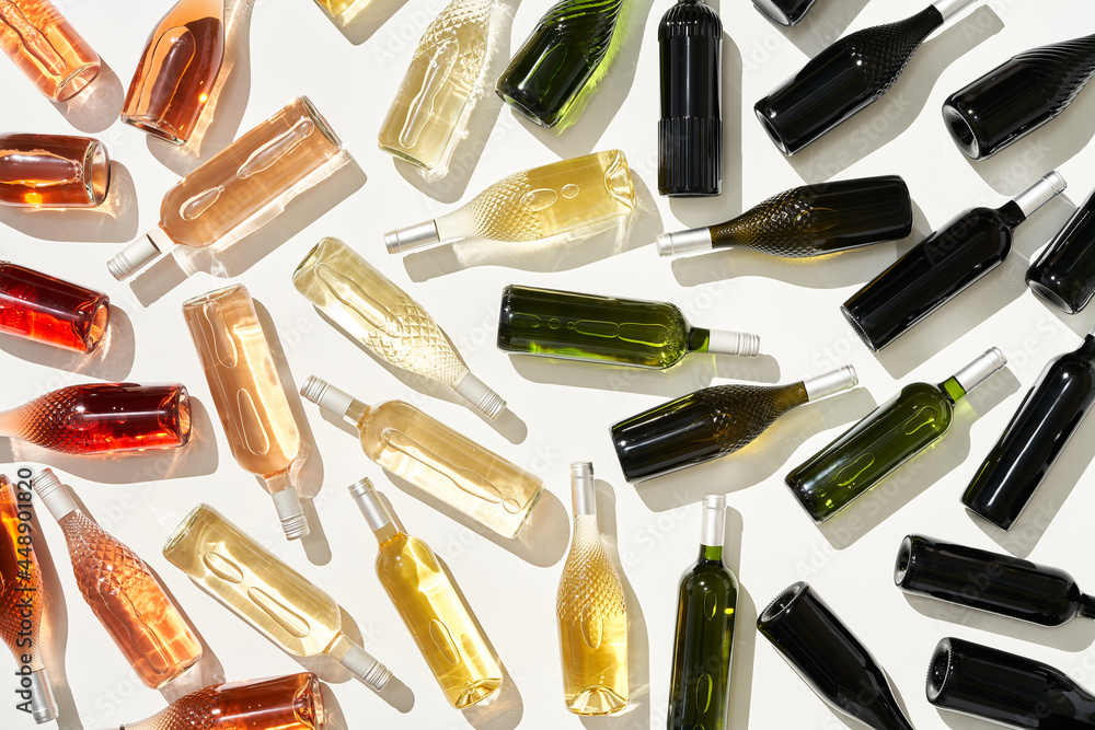 Gradient of wine bottles. Stock Photo | Adobe Stock