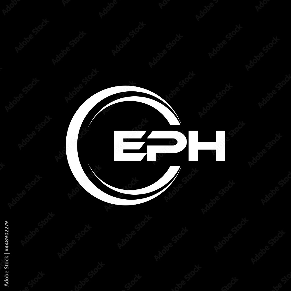 EPH letter logo design with white background in illustrator, vector ...