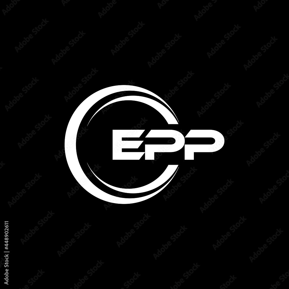 EPP letter logo design with white background in illustrator, vector ...