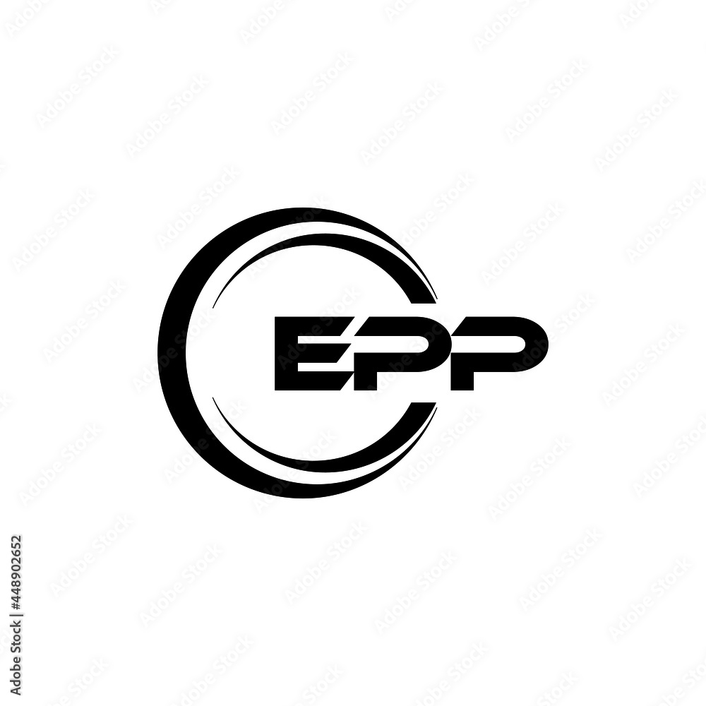 EPP letter logo design with white background in illustrator, vector ...