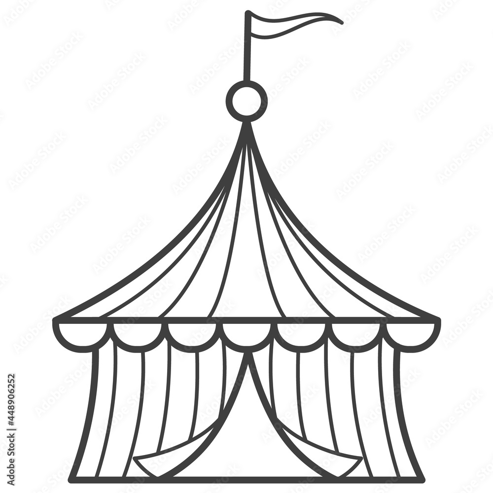 Circus tent line icon. Outline simple vector pictogram. Logo and symbol ...