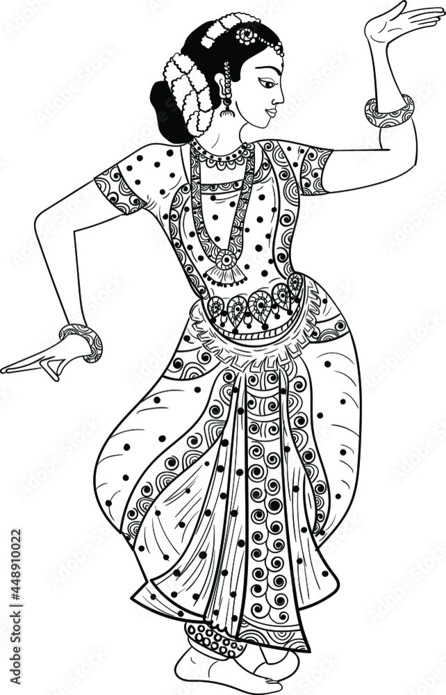 Indian women dancing on Indian traditional song in traditional dress ...