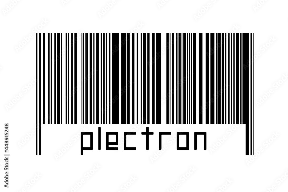Digitalization concept. Barcode of black horizontal lines with ...