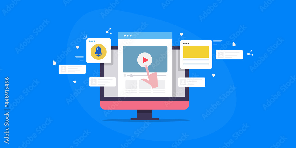 Creative video content on social media, digital video marketing ...