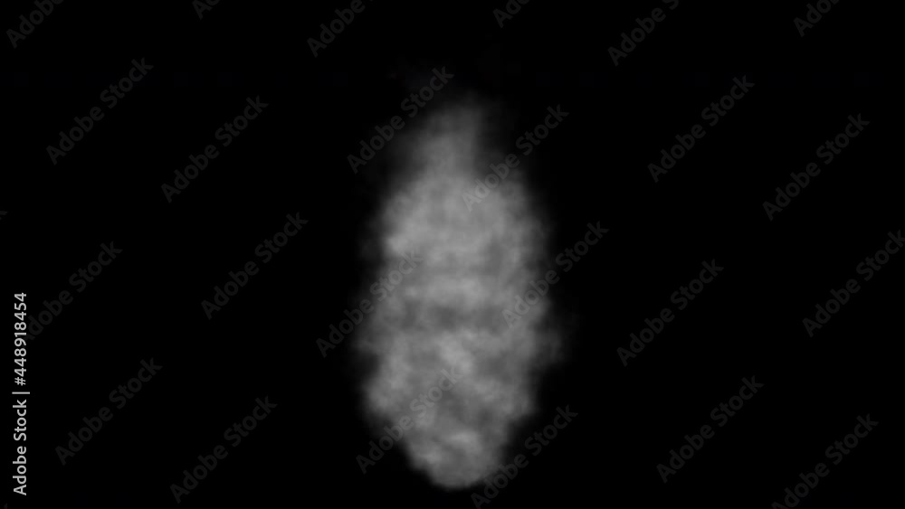 Soft smoke motion on dark backdrop. Gray fume slowly floating rises up ...