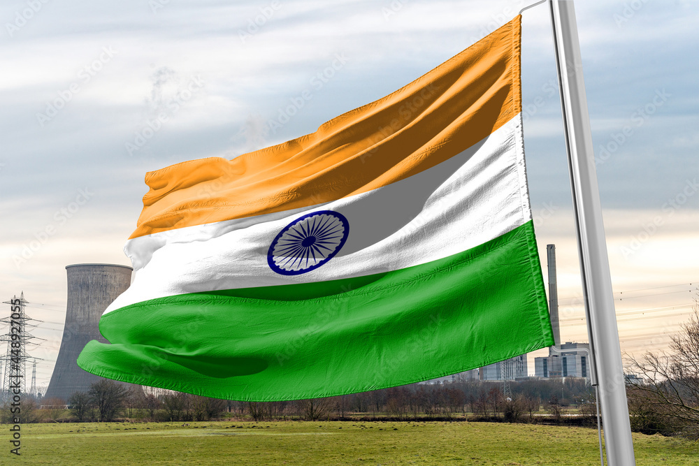 India indian flag in blue sky - copyspace. August 15 - Indian ...