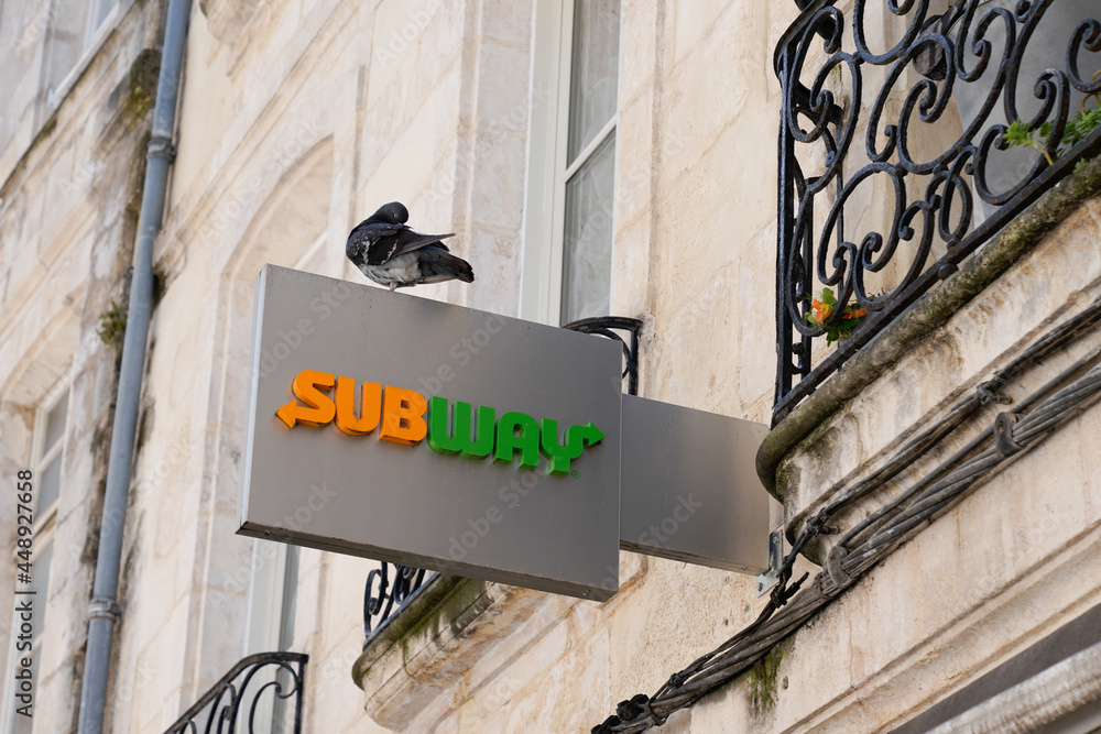 Subway logo sign and brand text for restaurant American fast food of ...