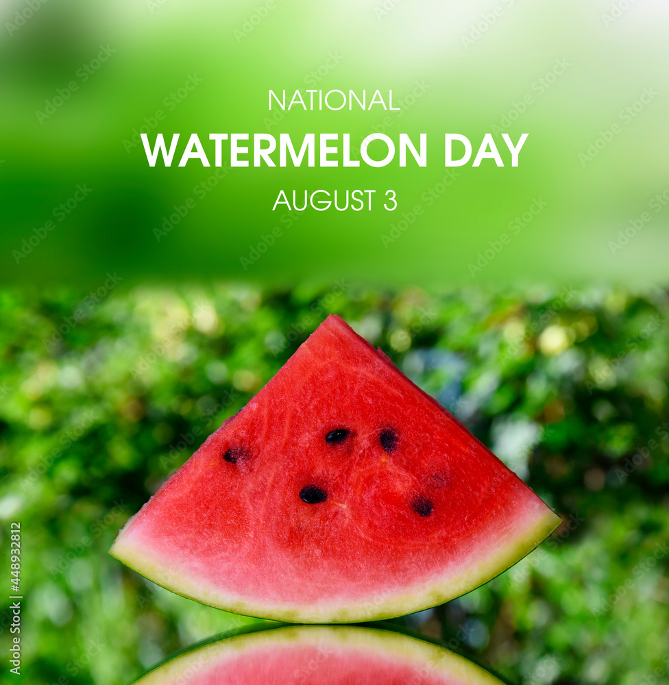 National Watermelon Day stock images. Juicy slice of red watermelon on ...