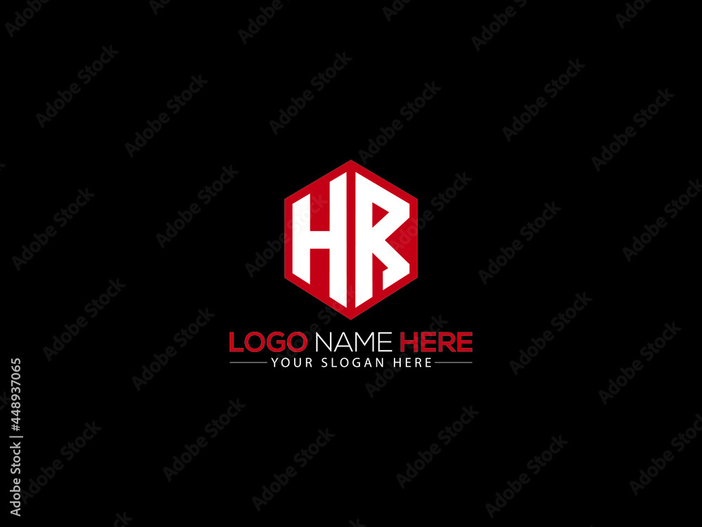 HR Letter Logo, creative hr logo sticker vector for business Stock ...