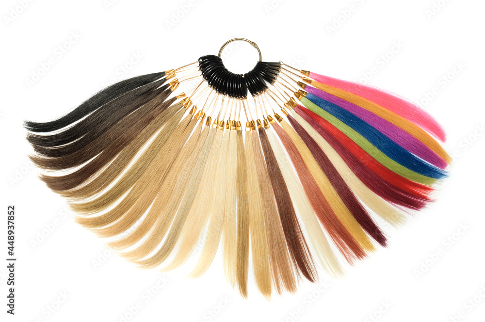 Hair base color palette, hair samples chart, make of human hair Stock ...