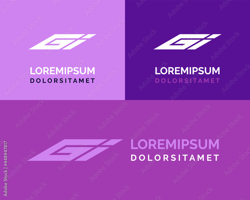 Letter G I logo design. creative minimal monochrome monogram symbol ...