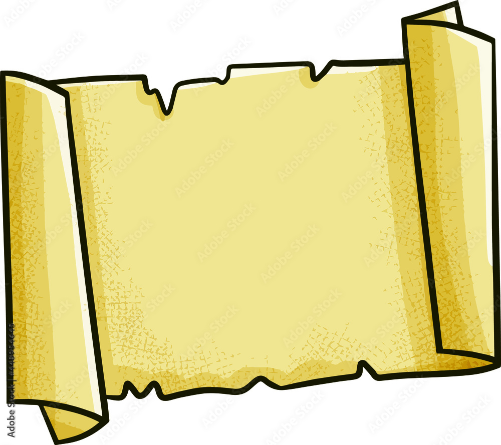 Vintage scroll in simple cartoon style Stock Vector | Adobe Stock