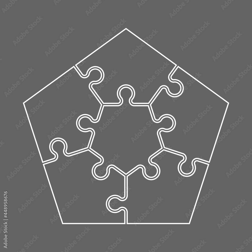 Five piece puzzle business presentation. Circle infograph. 5 step ...