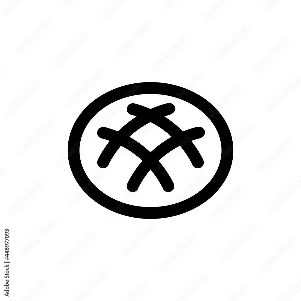Hot Cross Bun Food Vegetable Snack Yummy Monoline Symbol Icon Logo for ...