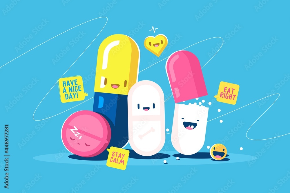 Funny tablets characters Stock Vector | Adobe Stock