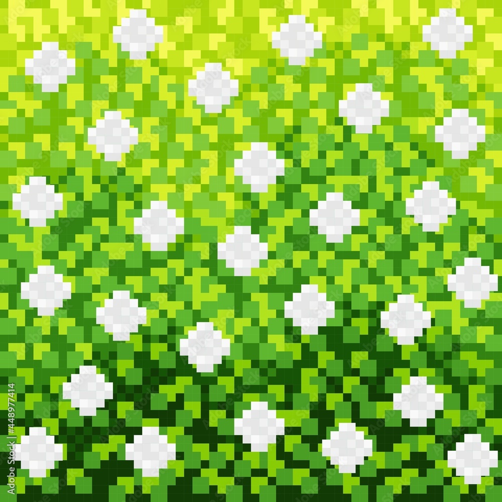 Grass texture pixel art. Vector picture. Bush texture pixel art. Rose ...