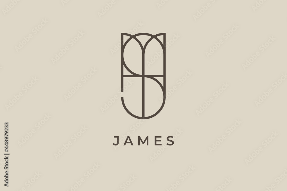 Vecteur Stock logo name James, usable logo design for private logo ...