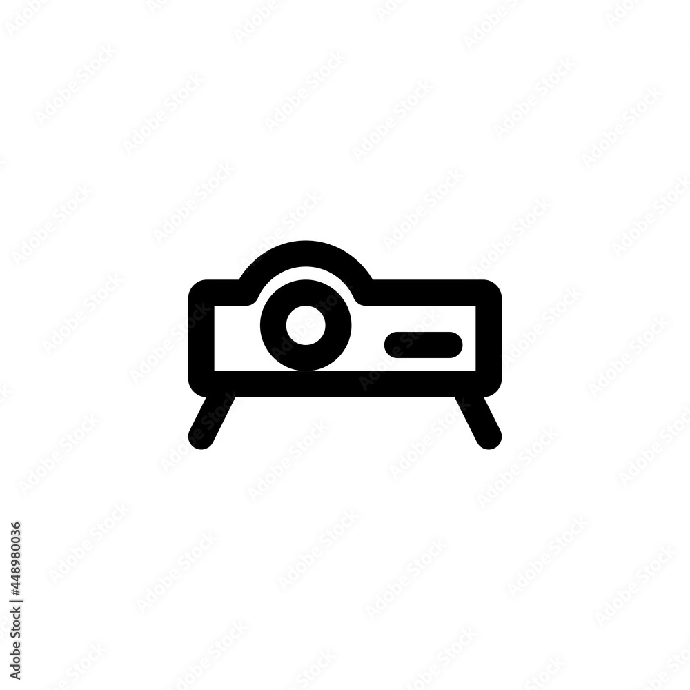 Projector Technology Gadget Vector Logo Thick Bold Monoline Icon Symbol ...