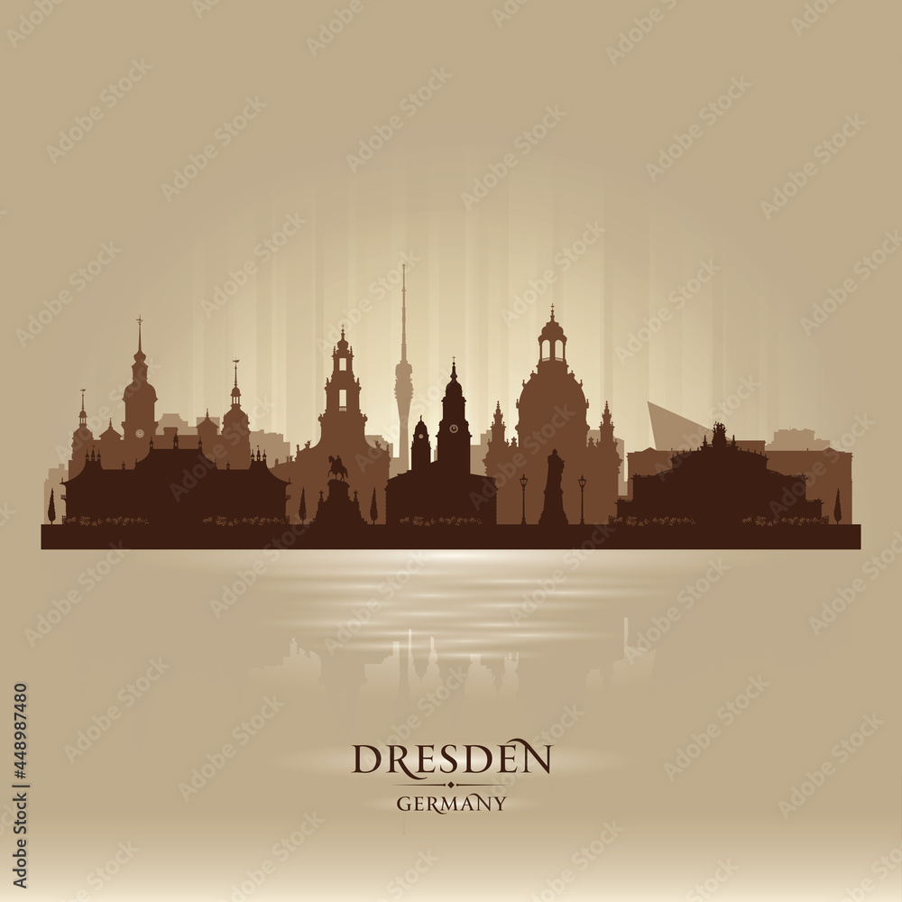 Dresden Germany city skyline vector silhouette Stock-Vektorgrafik ...