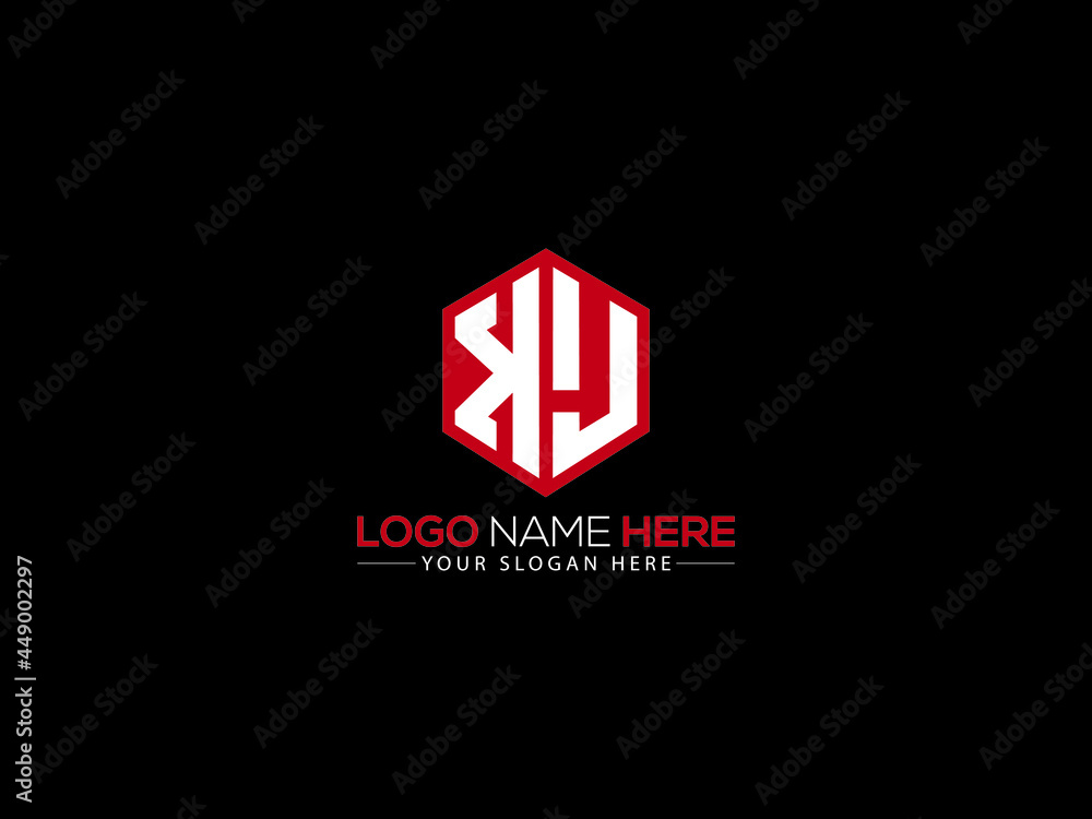 KJ Letter Logo, creative kj logo sticker vector for business Stock ...
