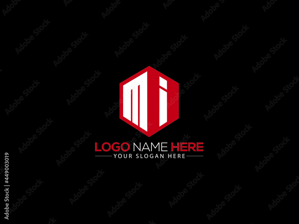 MI Letter Logo, creative mi logo sticker vector for business Stock ...